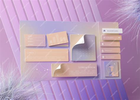 Premium Psd Gradient Browser Interface In Glassmorphism Style