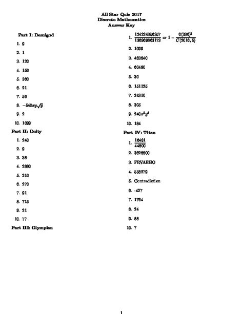 Discrete Mathematics Answer Key Pdfcoffee Com
