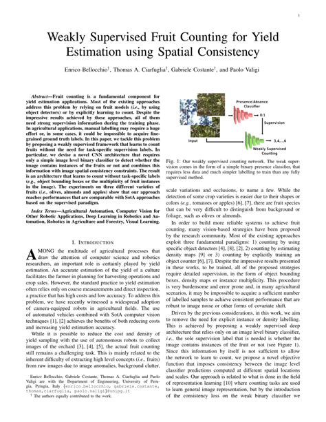 Pdf Weakly Supervised Fruit Counting For Yield Estimation Using