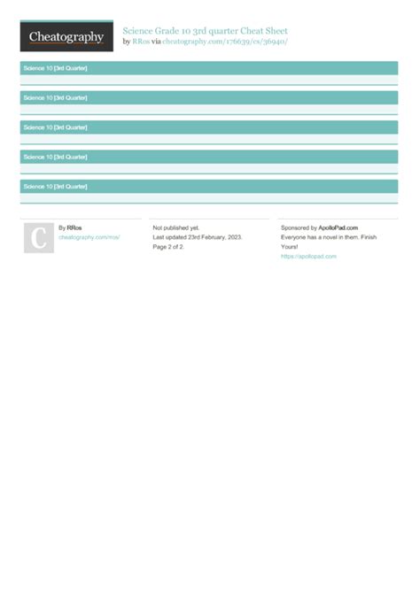 Science Grade 10 3rd Quarter Cheat Sheet By Rros Download Free From