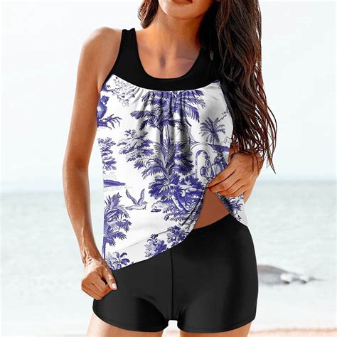 Sakmal Tankini Swimsuits Bathing Suit For Women 2024 Purple 2 Piece