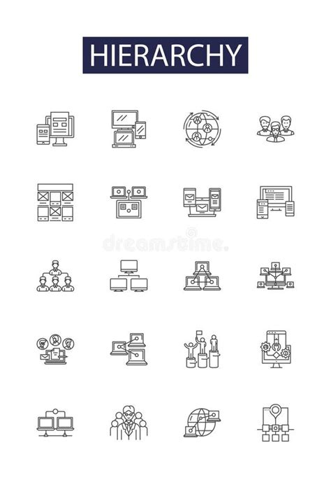 Hierarchy Line Vector Icons And Signs Structure Rank Chain Grade