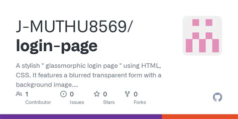 Github J Muthu8569login Page A Stylish Glassmorphic Login Page