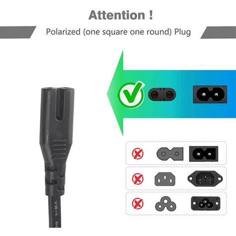 Eu 2 Pin Plug To Iec C7 Power Cord250v 25a European Standard 2 Pin Eu