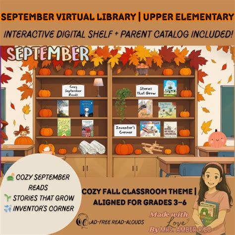September Virtual Library Upper Elementary By Amber Rizo Tpt