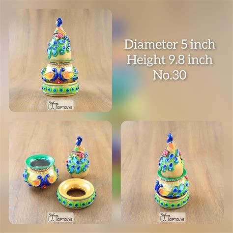 Colorful Stainless Steel Expensive Peacock Designed Samaiyu Kalash At