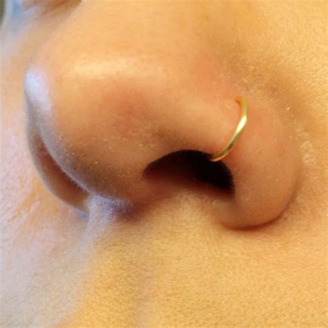 Open Hoop Nose Ring 9K Gold Nose Ring Nostril Piercing Hoop Etsy