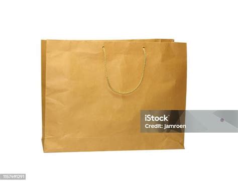 흰색 배경에 격리 된 종이 쇼핑 백 가방에 대한 스톡 사진 및 기타 이미지 가방 갈색 디자인 Istock