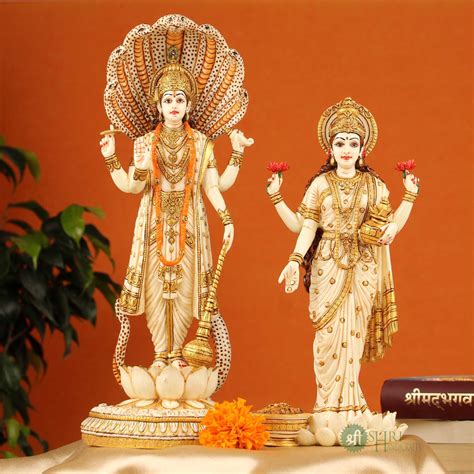 Lakshmi Narayan Statue Cultured Marble Lakshmi Narayana Idol Hindu