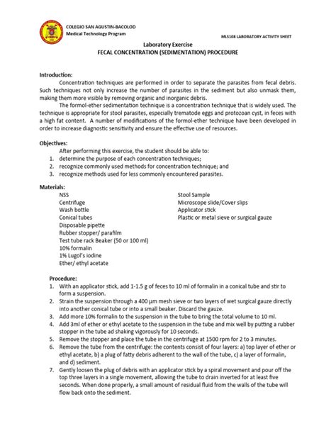 Labactivity Sedimentation Pdf Centrifuge