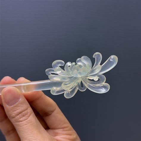 Chrysanthemum Xiu Jade Hair Stick Hand Carved Antique Hairpin Etsy