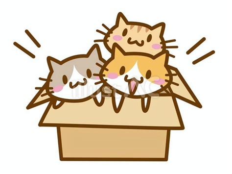 段ボールに入られ捨てられたネコ。捨て猫イラスト No 24921594｜無料イラスト・フリー素材なら「イラストac」