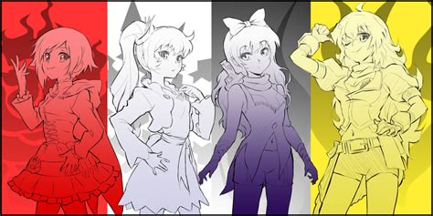 Ruby Rose Weiss Schnee Yang Xiao Long And Blake Belladonna Rwby