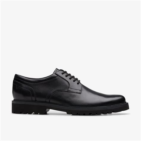 Mens Berwick Lace Black Leather Derby Lace Up Shoes Clarks