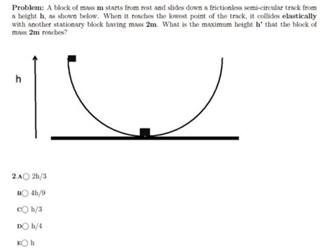 solved problem a block of mass m starts from rest and slides down a