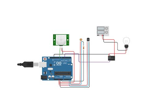 Circuit Design สมาร์ทโฮม เปิด ปิด ไฟ พัดลม อัตโนมัติ Tinkercad