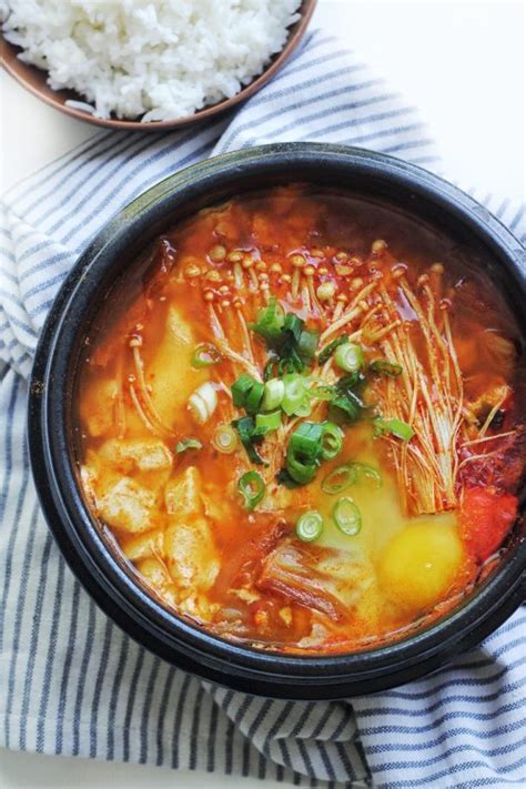 Spicy Korean Silken Soft Tofu Stew Soondubu Jjigae Recipe Couple