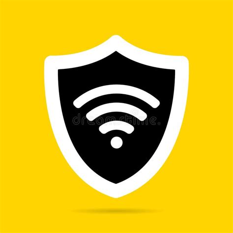 Wireless Shield VPN Wifi Icon Sign Flat Design Vector Illustration Stock Vector Illustration