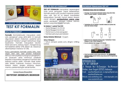Brosur Test Kit Formalin Ppt