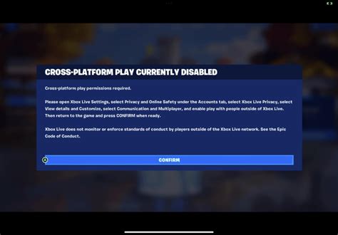 How Do I Fix This Problem For Cross Platform Play I Tried Restarting