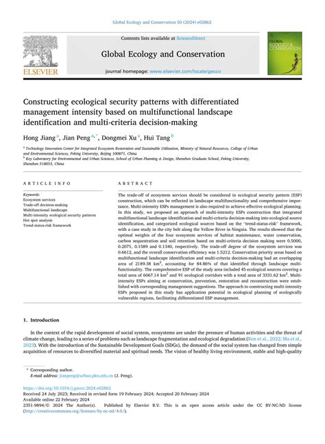 Pdf Constructing Ecological Security Patterns With Differentiated