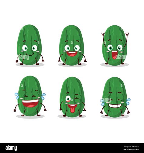 Cartoon Character Of Cucumber With Smile Expression Vector