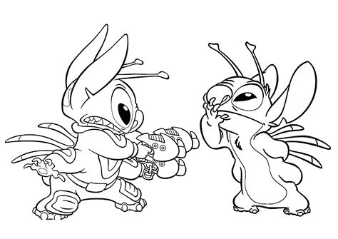 Stitch Isnt Afraid Of Leroy Leroy And Stitch Coloring Pages