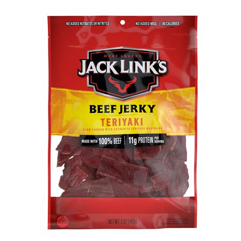 Jack Links Beef Jerky Teriyaki 5 Oz Resealable Bag Walmart