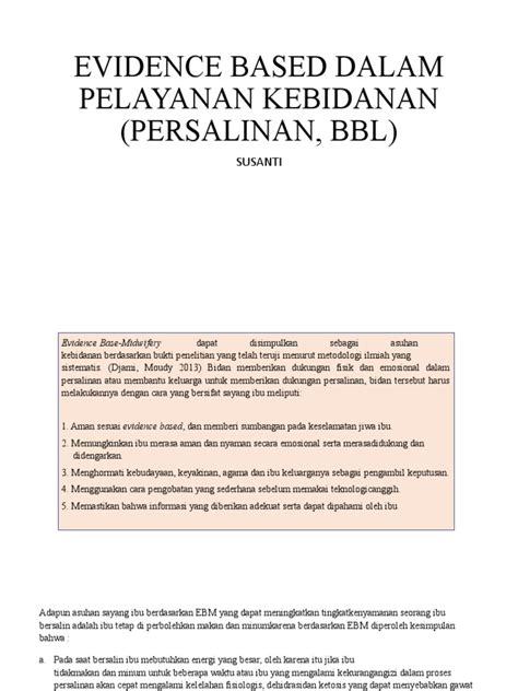Evidence Based Dalam Pelayanan Kebidanan Persalinan Pdf