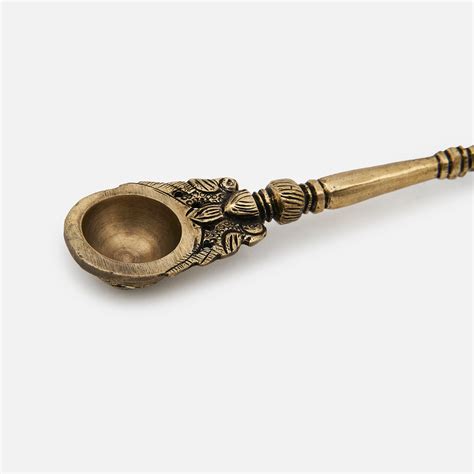 Brass Ganesha Peacock Pooja Spoon Decortwist
