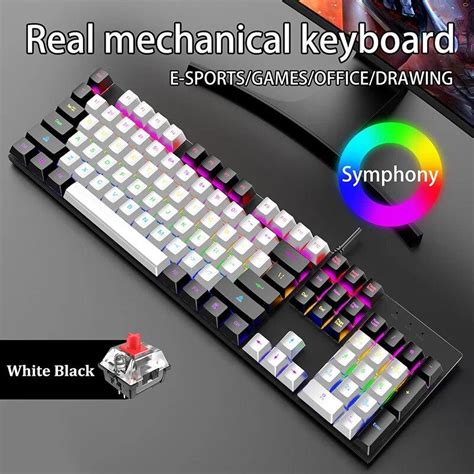 Купить Игровая механическая клавиатура Проводная клавиатура Type-c ...