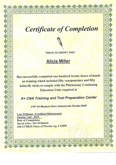 Phlebotomy Certificate