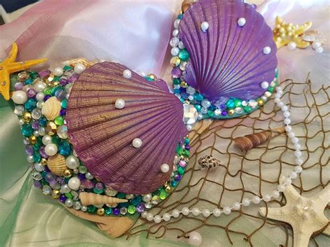 Ariels Grotto Bling Bra~ Mermaid Seashell Bra ~ Mardi Gras ~ Rave Bra