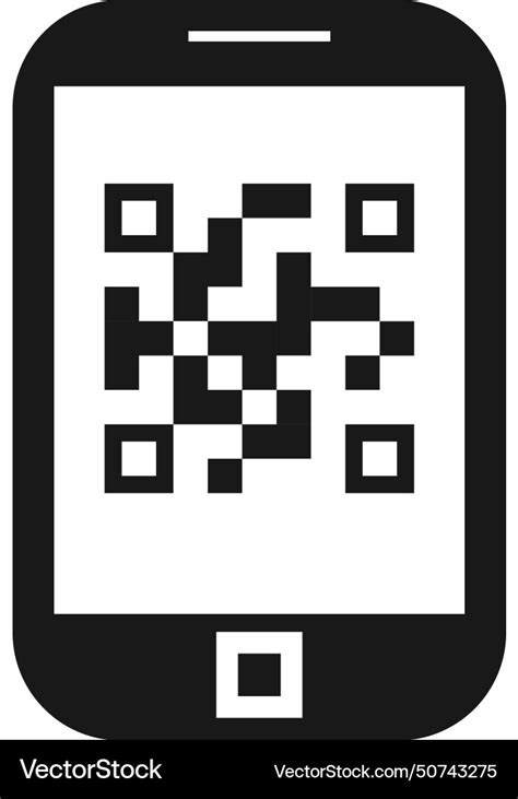 Scanner App Icon Qr Code On Phone Screen Vector Image