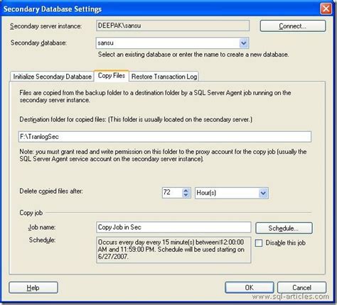 ten steps to configure log shipping sql articles