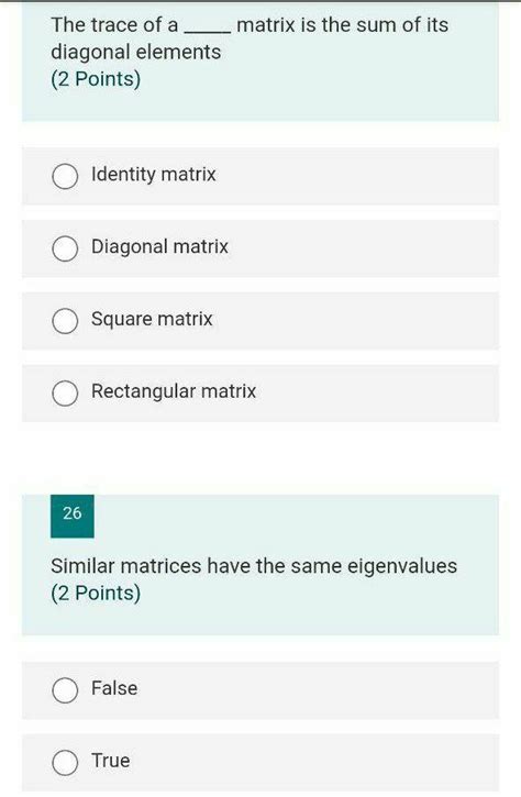 Solved Matrix Is The Sum Of Its The Trace Of A Diagonal Chegg