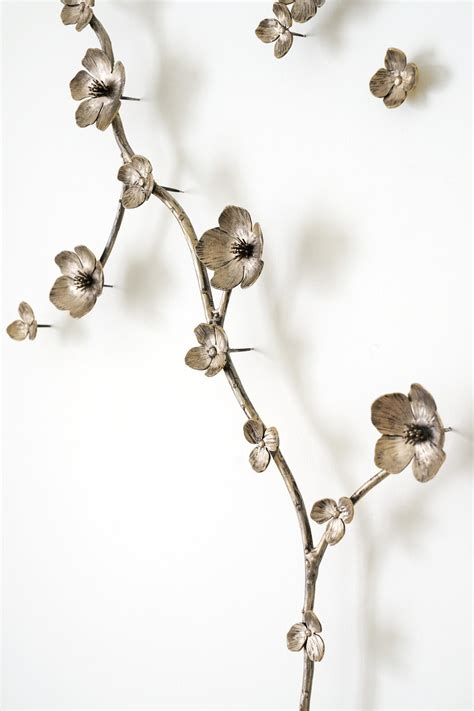 Aria Floral Wall Sculpture In Gold Rubbed Black For Sale At 1stdibs