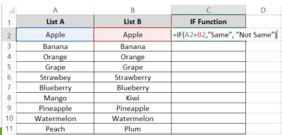 How To Cross Reference Two Lists In Excel Step By Step Spreadsheeto