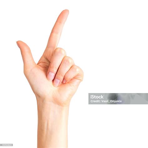 여자 손 검지 손가락 가리키는 또는 패자 제스처를 보여주는 1에 대한 스톡 사진 및 기타 이미지 1 가리키기 개념 Istock