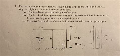 solved 1 the rectangular gate shown below extends 5 m into