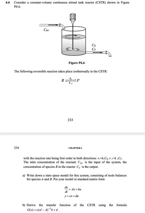 Solved 66 Consider A Constant Volume Continuous Stirred
