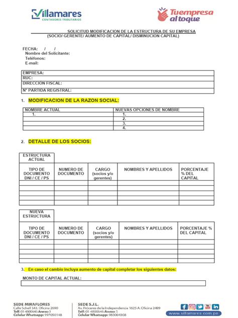 Solicitud De Constitucion De Empresa Pdf