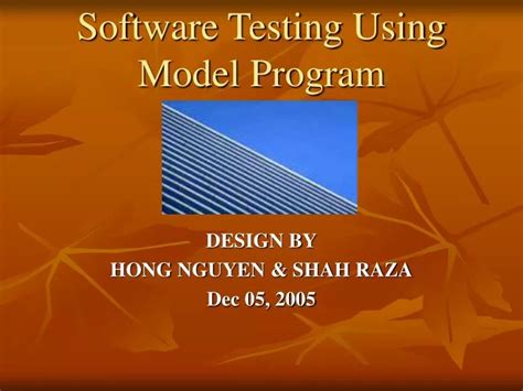 Ppt Software Testing Using Model Program Powerpoint Presentation
