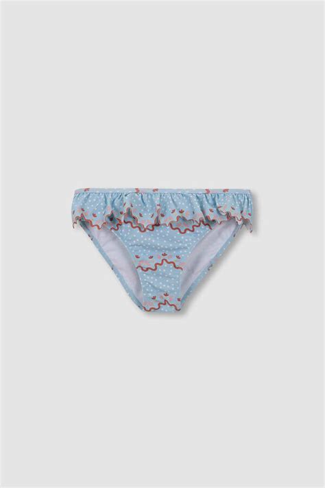 Cuequinha Biquíni Com Estampado De Ondas Azul Claro Fatos De Banho