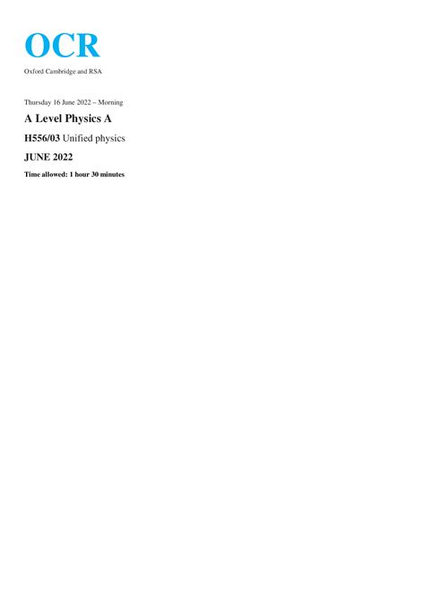 Ocr A Level Biology A Paper 1 H42001 Biological Processes Mark Scheme