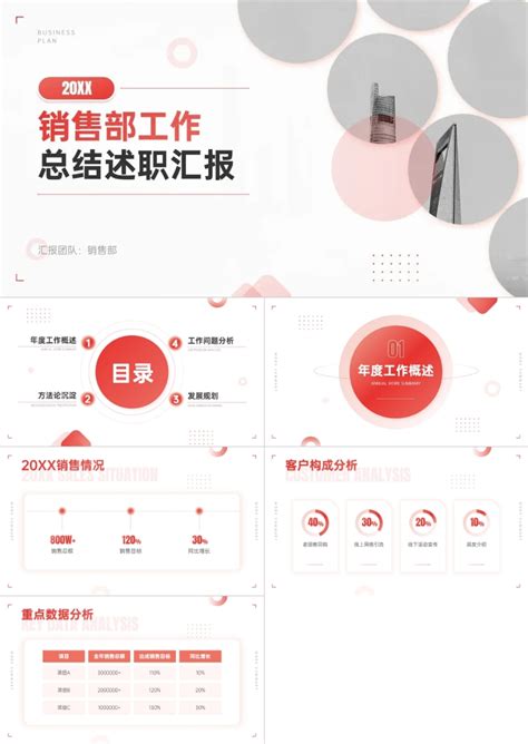 实景简约总结述职汇报pptppt模板素材 稿定设计