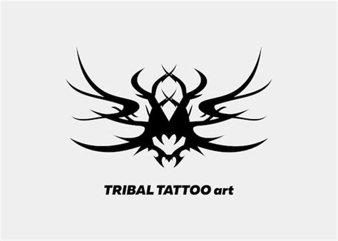 Ilustración de la cabeza del monstruo del diablo del tatuaje tribal