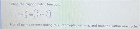 Solved Graph The Trigonometric Function Y25sin32x−3π