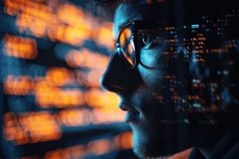 Silhouette Of A Software Engineer Intensely Focused On A Project With