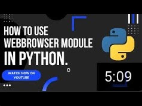 How To Use The Webbrowser Module In Python YouTube